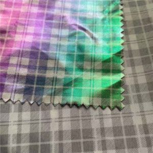 Quality 100% Polyester Yarn-Dyed Foiled Wind Breaker Fabric 50D*50D 80gsm 150CM Water for sale