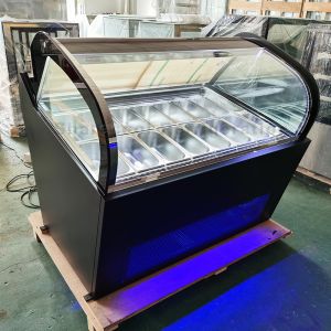 Quality 14 Pans Gelato Ice Cream Display Freezer minus 18-22 degree Low noise for sale
