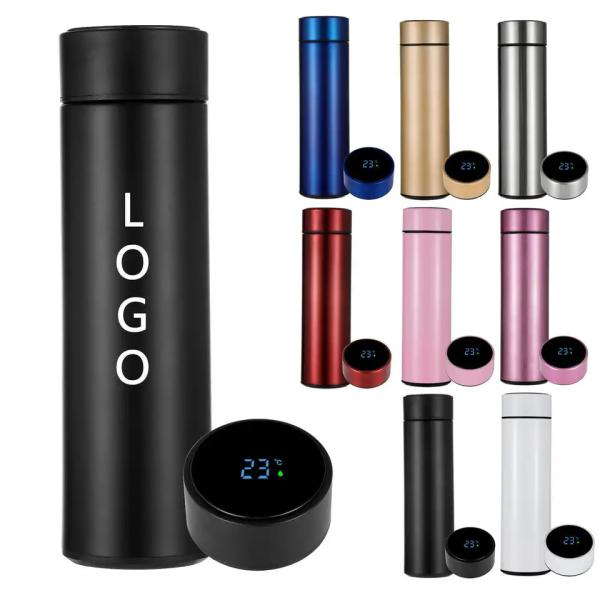 Quality Temperature Display Thermos Digital Smart Water Bottle 500ML for sale