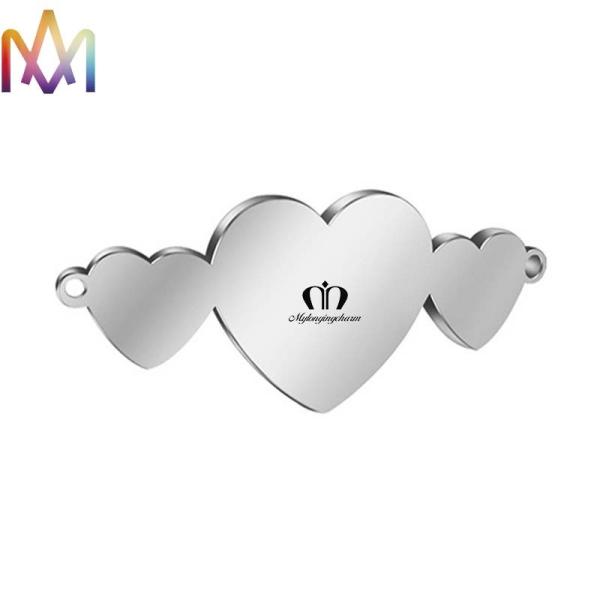 Quality 13x33MM Creative Brushed Finish SS304 Custom Engraving Charms for sale