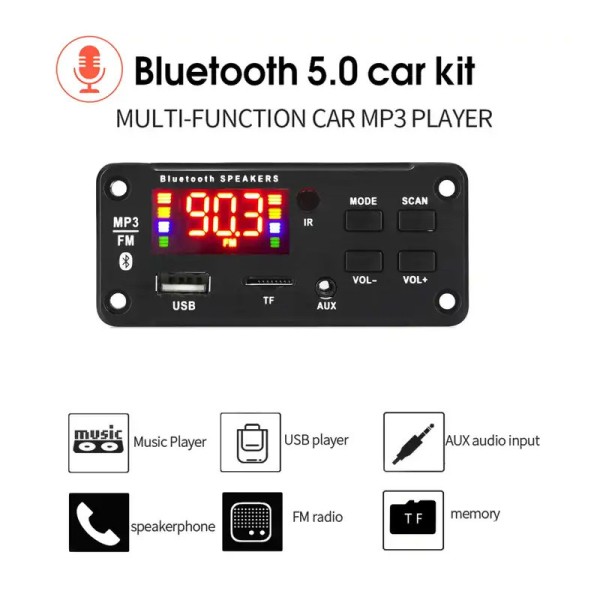 Quality 2x25W 50W MP3 Player Bluetooth Audio Module Board Remote Control Wireless Sound for sale