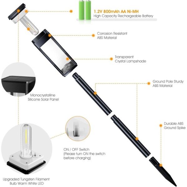 Quality Decorative Solar Path Lights 3000K Waterproof Solar Pathway Lights 3LM for sale
