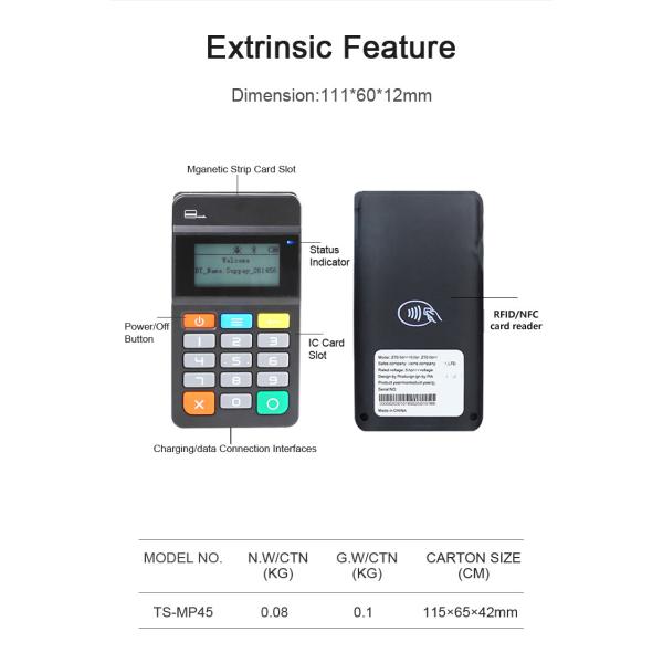 Quality Android IOS MPOS Machine NFC Chip Card Reader MSR POS Terminal system for sale