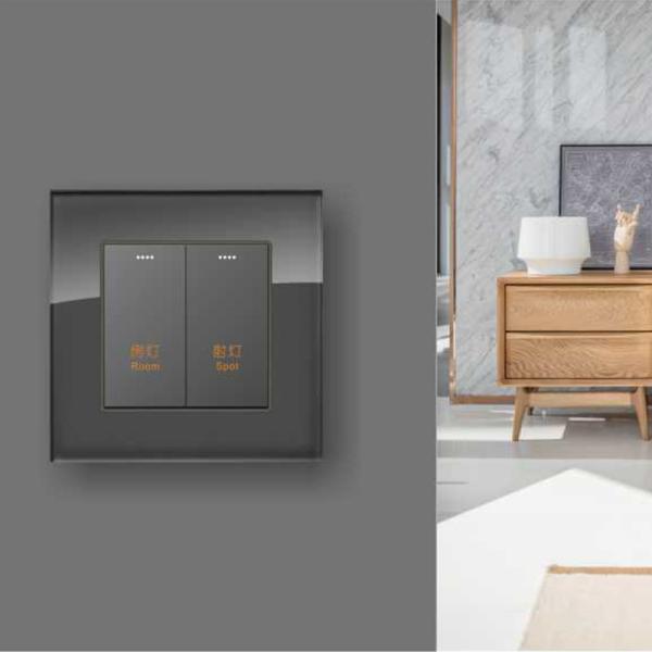 Quality Intelligent Control KNX Wall Switch Metal / Glass / PC Material Cover for sale