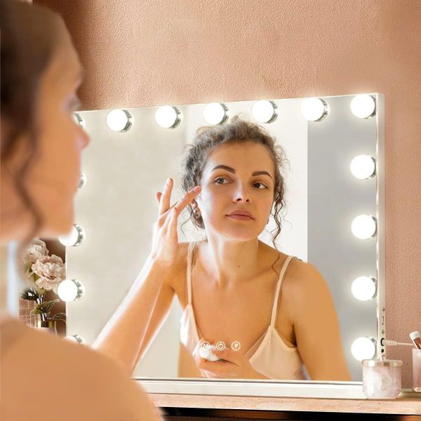 Quality LED Light Hollywood Mirror Countertop Makeup Vanity ODM for sale