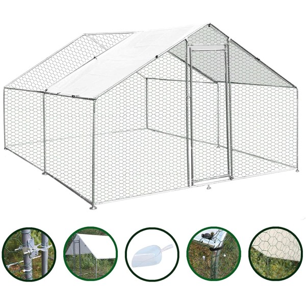 Quality Large Walk In Chicken Run Kennel Chicken Coop Run House Shade Cage 4x3m with Roof Cover Backyard for sale