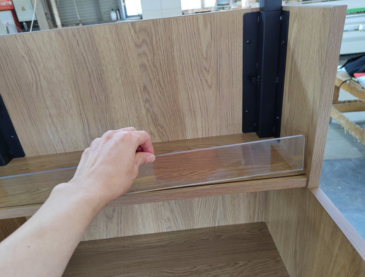 Quality Multi Slot Wooden Shelf Display Stylish Timber Display Stand Rust Resistant for sale