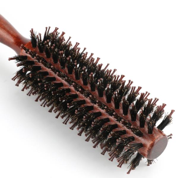 Quality Natural Styling Anti Static Round Hair Curling Combs Set Of 3 With Wooden Handle for sale