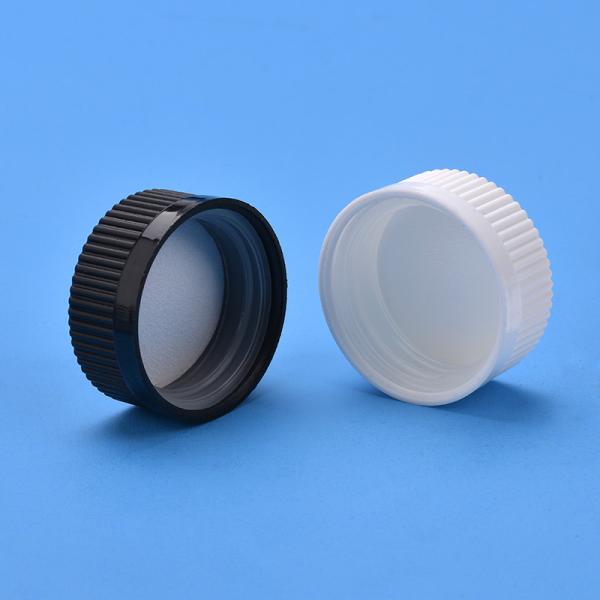 Quality Ribbed Closure 32mm Child Resistant Cap For Pill Bottle for sale