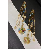 Quality 18k Yellow Gold Geometric 16.7 Inches Astrale Pendant Necklace for sale