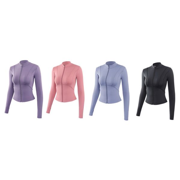 Quality Oem Factory Manufacturer Custom Logo Running Jacket Women's Tight Long Sleeve Yoga Top for sale