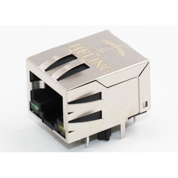 Quality Right Angle 8P8C RJ45 Female Connector 10 / 100 Base - T Magnetic With G / Y LED for sale