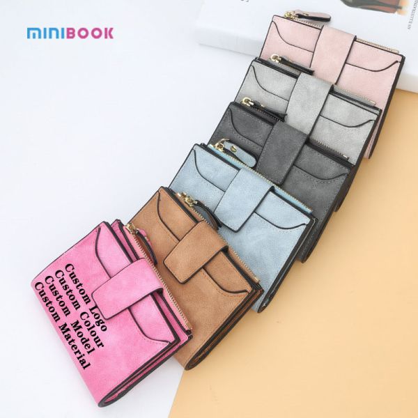 Quality ISO9001 Certified Minibook PU Leather Purse Chain Card Holder Wallet for Ladies for sale