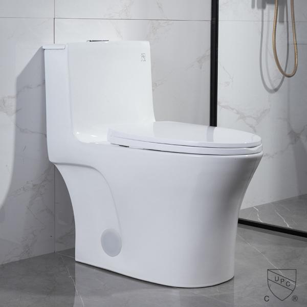 Quality Round Front One Piece Skirted Toilet Dual Flush Elongated Fully Skirted CUPC for sale