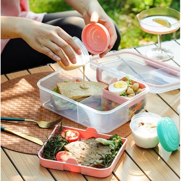 Quality 296g Microwavable Customized BPA Free Food Grade Salad Container Set for Fridge Storage for sale
