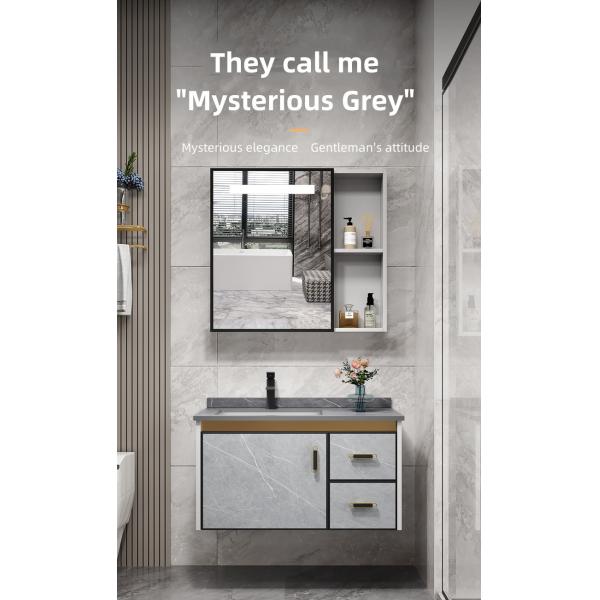 Quality Mirror Modern ODM Floor Bathroom Cabinet Fully Assembled for sale