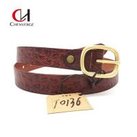 China Cowhide Crocodile Embossed Leather Belt factory