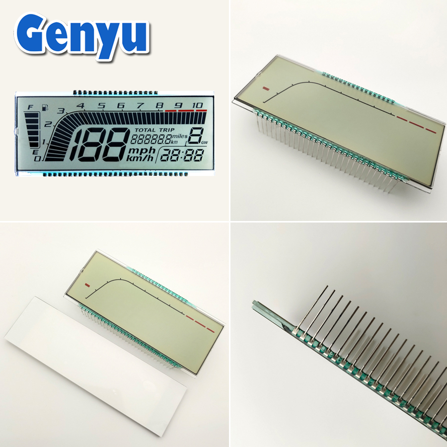 Custom Size Lcd Screen 7 segment lcd display HTN blue with White backlight for water machine