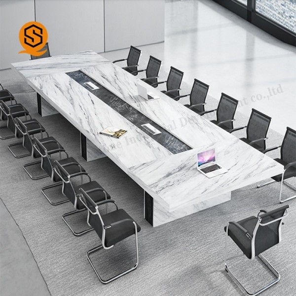 Quality Marble Solid Surface Conference Table Rectangle 12 Feet Conference Table for sale