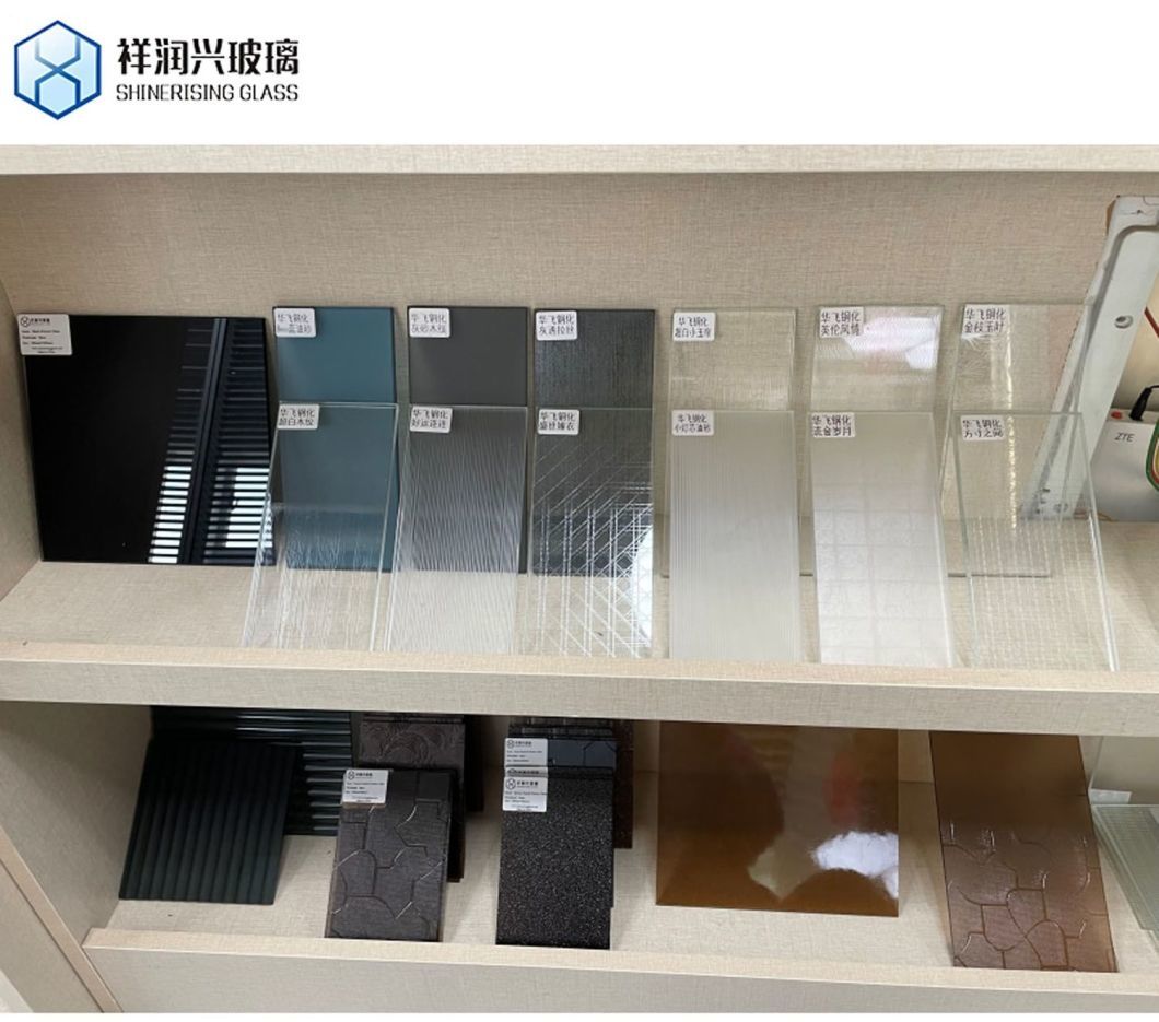Ultra Clear Tinted Stream Pattern Glass Textured Cabinet and Door Glass Pane Design