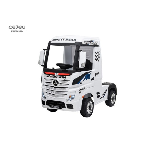 Quality Kids White Mercedes Benz Actros Ride On Truck Can Add Trailer for sale