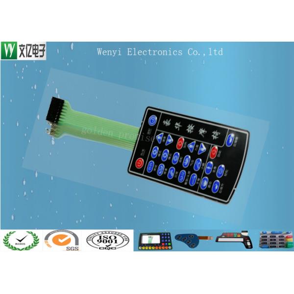 Quality PET Membrane Switch Connectors Pitch 2.54mm , Embossed Key Tactile Switch Keypad for sale