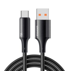 Quality Aluminum Alloy Data Charging Cable USB C To USB A 100W 7A ESSAGER ES-X45 Series for sale