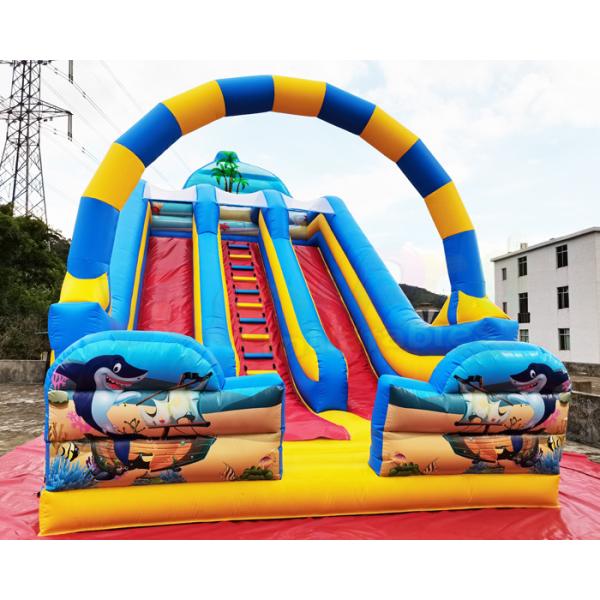 Quality Ocean World Dual Lane Commercial Inflatable Water Slide for sale
