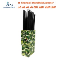 Quality 21W Output Power Portable Signal Jammer with 30m Jamming Range and 16 Antennas for GPS WiFi Bluetooth Blocking for sale