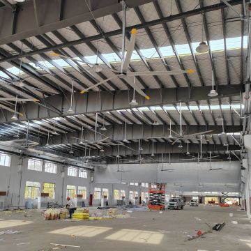 Quality 1.5KW Hvls Industrial Workshop Ceiling Fan Ventilator Air Cooler Devices for sale