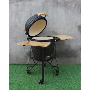 Quality Outdoor Kamado Ceramic Smoker Grill 51cm 20 Inch Matte Black Color for sale