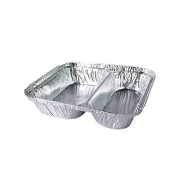 Quality 2 Compartment Aluminum Foil Container With Llid Capacity 750ml Serving Pan for sale