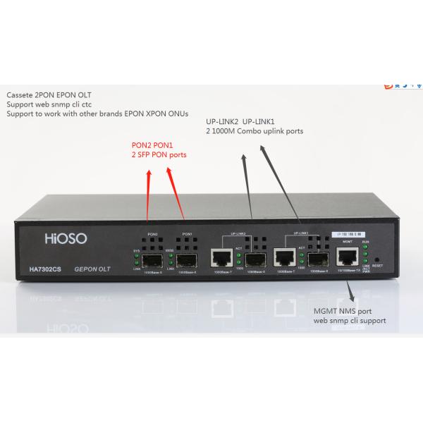 Quality Pizza Box 2PON WEB SNMP EPON HiOSO Optical Line Terminal Equipment for sale