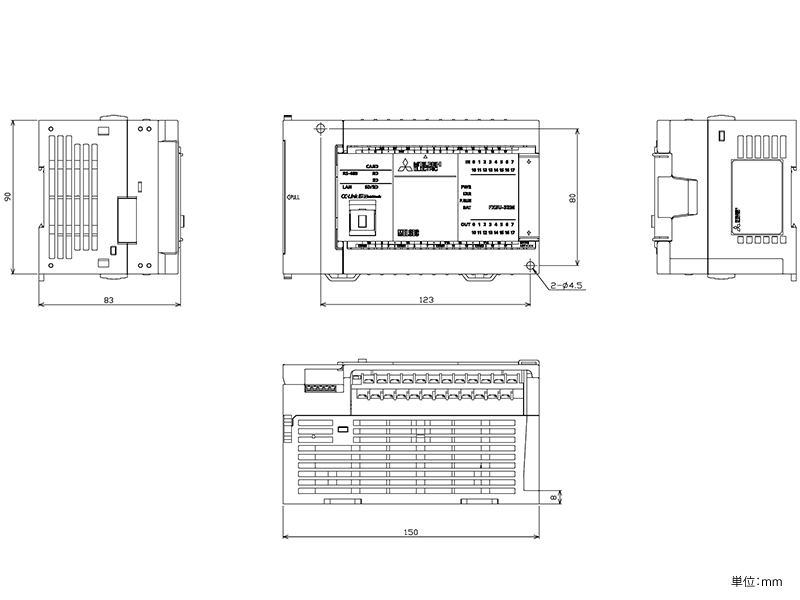 FX5U-32MT/ES ダウンロード(外形図・CAD) MELSEC iQ-F シーケンサ MELSEC 仕様から探す｜三菱電機 FA