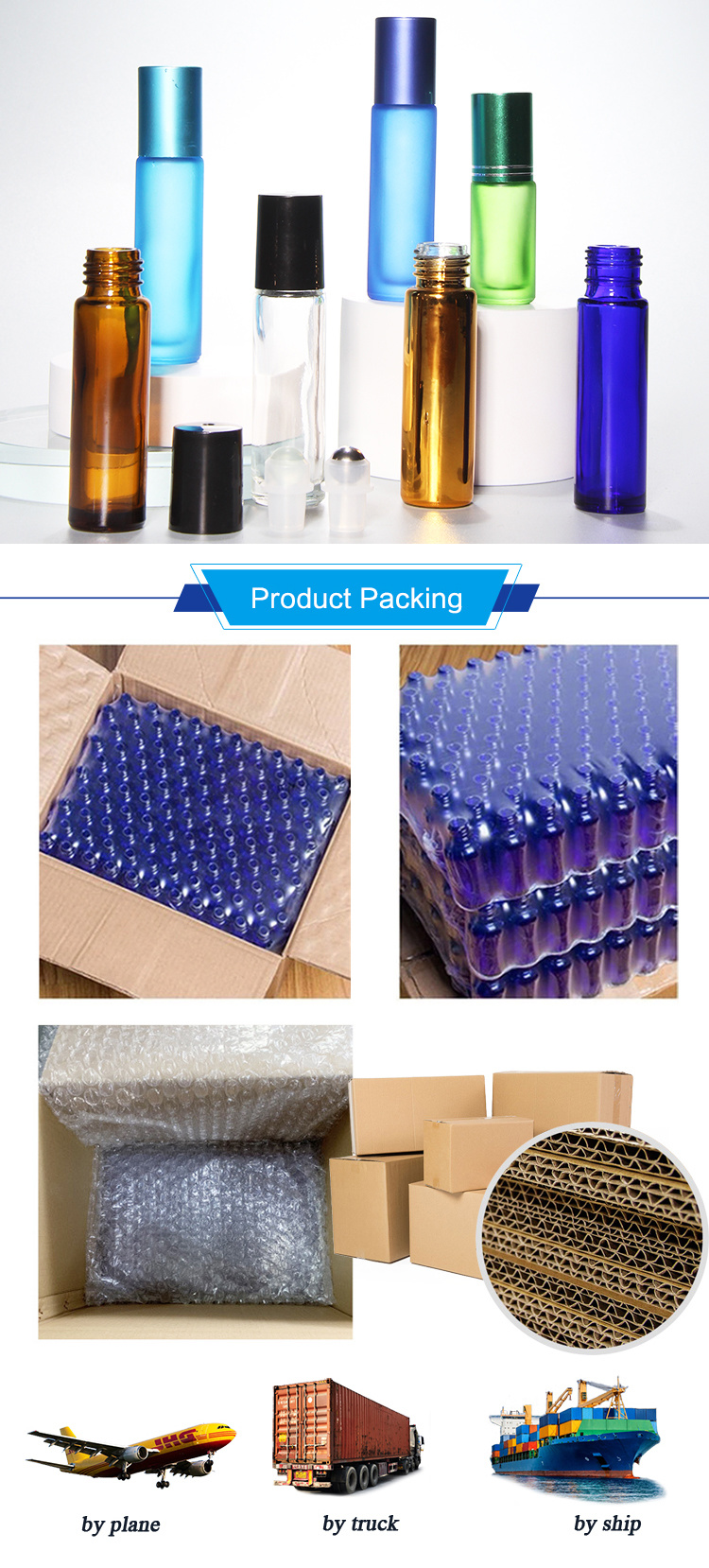 10ml Clear Essential Oil Glass Roll on Bottle Perfume Bottle for Essential Oil