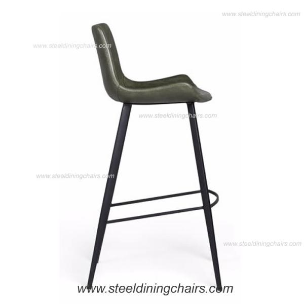 Quality Fixed 50CM 102CM Grey Leather Counter Height Chairs For Kitchen for sale