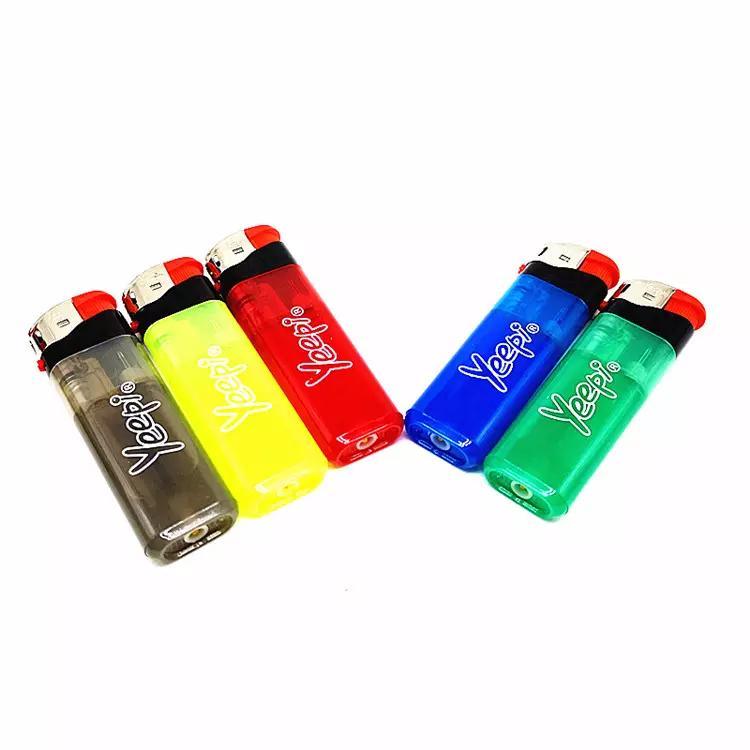 8.0cm Refillable Electronic Plastic Lighter with LED