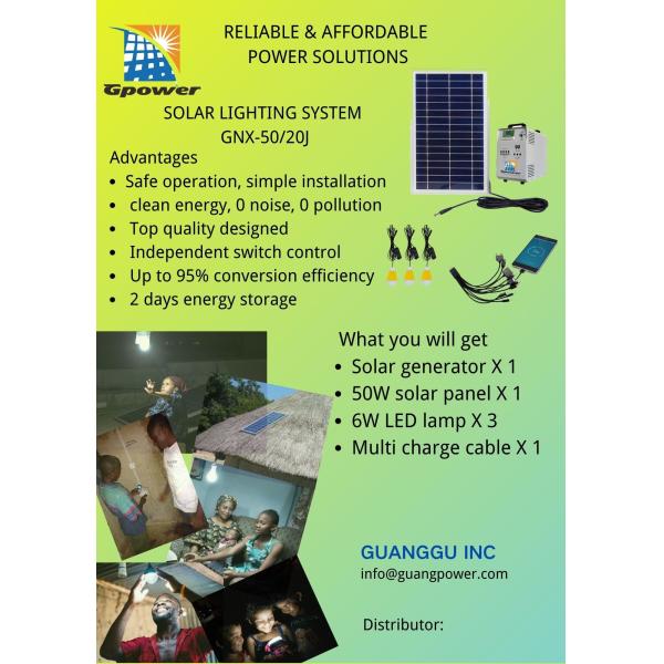 Quality 50W Solar Generator System Solar Kit With Battery 120AH Capacity for sale