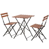 Quality Custom Logo Villa Outdoor Folding Bistro Table and Chairs Set for Leisure on for sale
