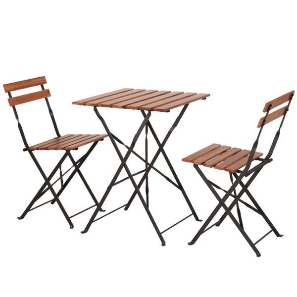 Quality Custom Logo Villa Outdoor Folding Bistro Table and Chairs Set for Leisure on Balcony Patio for sale