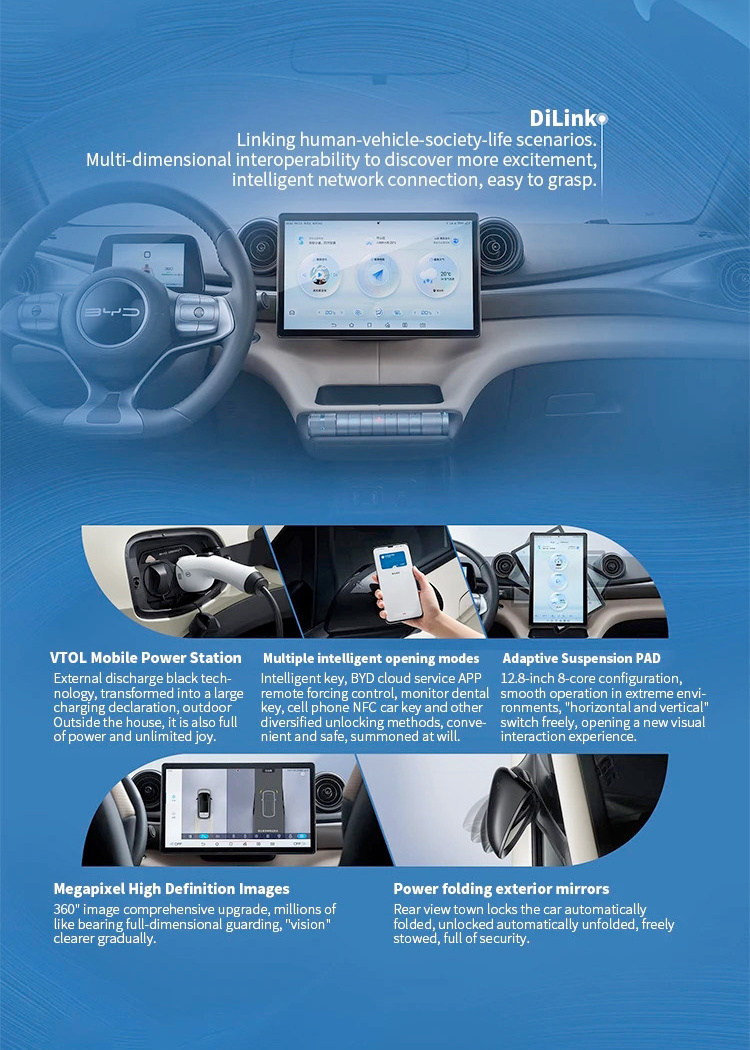 Made in China High Speed Smart 5 Seat Pure Electric Car Byd Dolphin EV Flagship New Electric Vehicle
