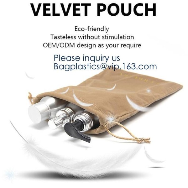 Quality Velvet Pouch Gift Custom Logo Cosmetic Jewelry Drawstring Pouch Velvet Bag,Cigar Tube, Eco-Firendly Pacakging, Bags Pac for sale