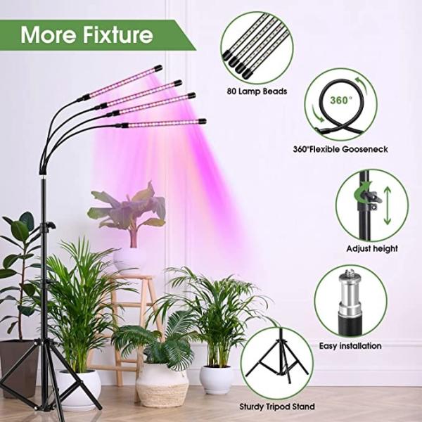 Quality DC5V LED Growth Lamp Tripod Standing Grow Lights For Seedlings for sale