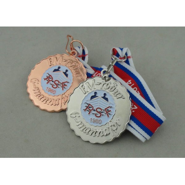 Quality Iron Stamped zinc alloy Medals For RSF, Soft Enamel With Shiny Copper  Plating for sale