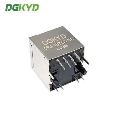 Quality High Performance 180 Degree Top Entry RJ45 Jack With Transformer Cat 5 for sale