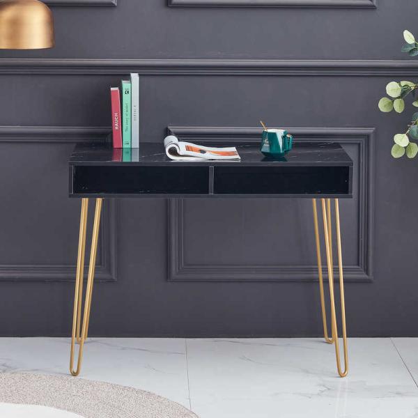 Quality 31.5inches Height Marble MDF Top Console End Table / Thin Long Side Table for sale