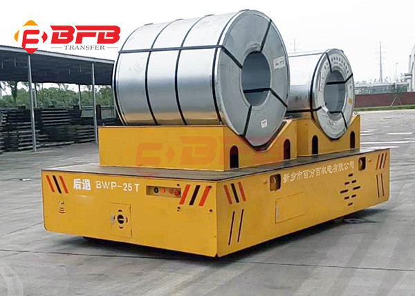 Quality Battery Powered Material Coil Transfer Cart , Steerable Trackless Electric Transfer Cart For Industry for sale