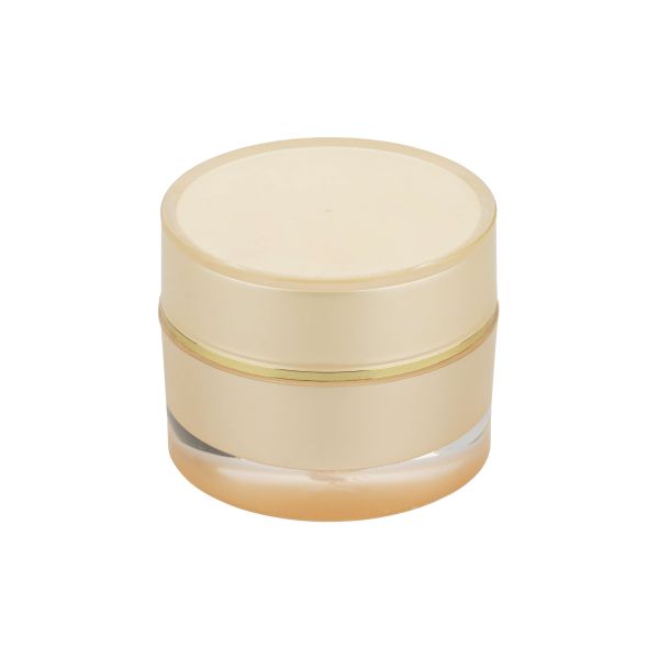 Quality 50g empty cosmetic cream jar yellow Round Acrylic Double-Layer Plastic Eye Cream Jar（5g.10g.20g.30g.50g) for sale