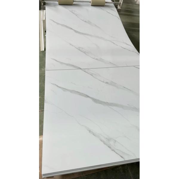 Quality 3mm White PVC Wall Panel 1220*2440mm uv marble sheets Board For Interior for sale