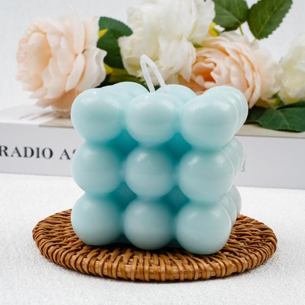 Quality Customized White Soy Rubix Cube Luxury Big Scented Bubble Candles for sale